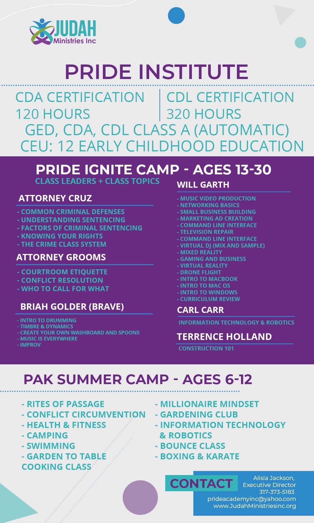 Pride Ignite Teen Program - Judah Ministries Inc